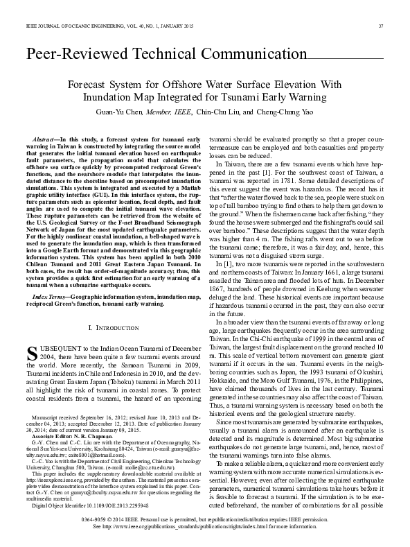 Pdf Forecast System For Offshore Water Surface Elevation With Inundation Map Integrated For