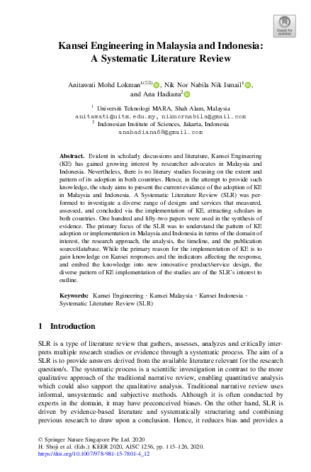 (PDF) Kansei Engineering in Malaysia and Indonesia: A Systematic Literature Review