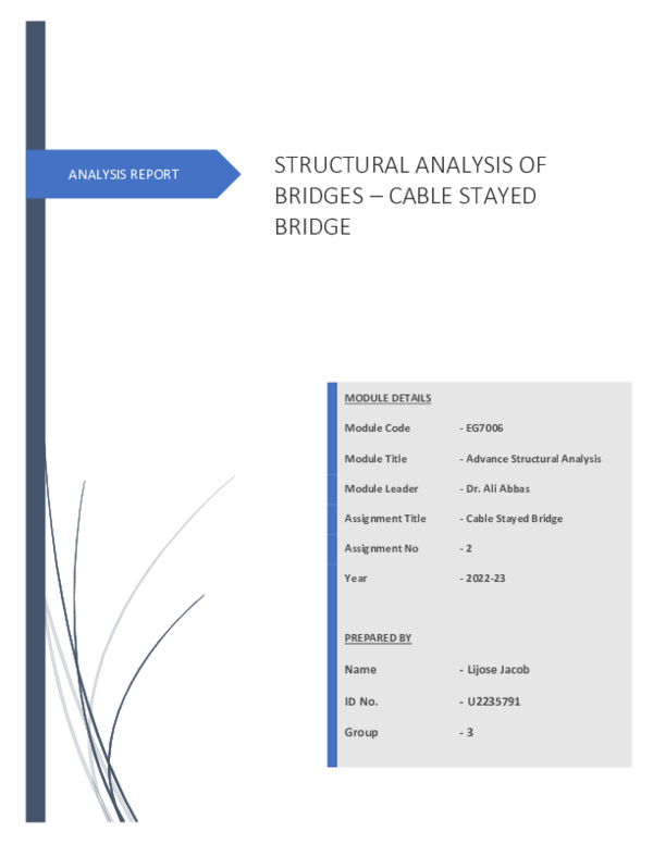 (PDF) STRUCTURAL ANALYSIS OF BRIDGES-CABLE STAYED BRIDGES