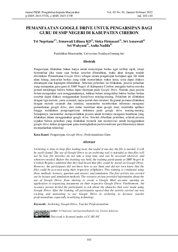 (PDF) Pemanfaatan Google Drive Sebagai Sarana Pengarsipan Bagi Guru Dan ...