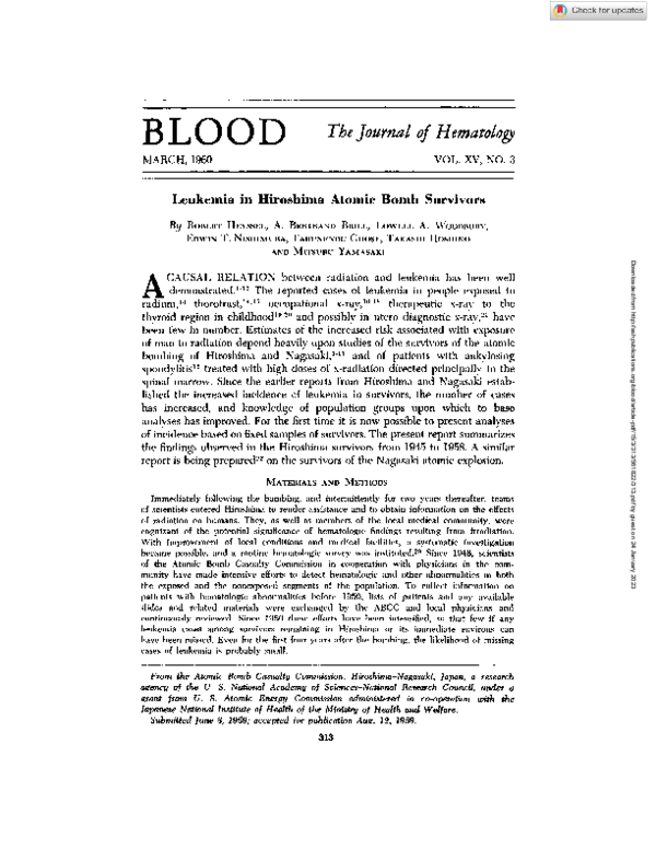 (PDF) Leukemia in Hiroshima Atomic Bomb Survivors