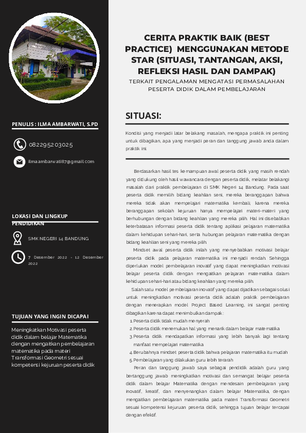 (PDF) CERITA PRAKTIK BAIK (BEST PRACTICE) MENGGUNAKAN METODE STAR ...