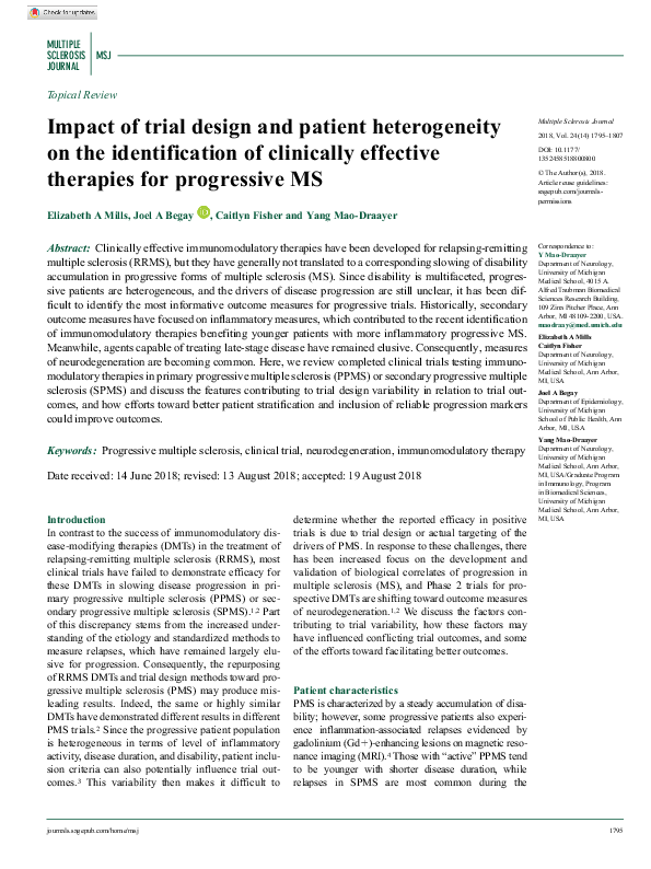 (PDF) Impact of trial design and patient heterogeneity on the ...