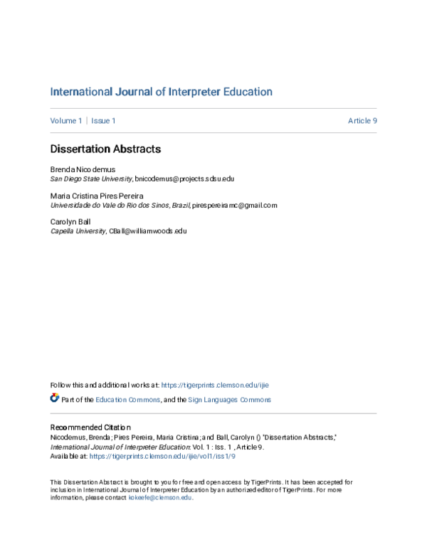 (PDF) Dissertation Abstracts