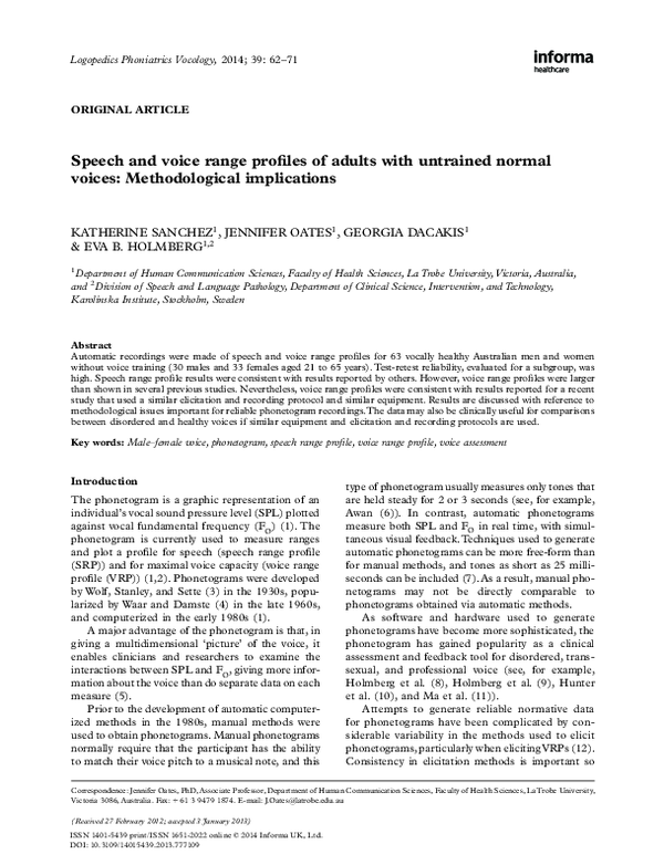 (PDF) Speech and voice range profiles of adults with untrained normal ...