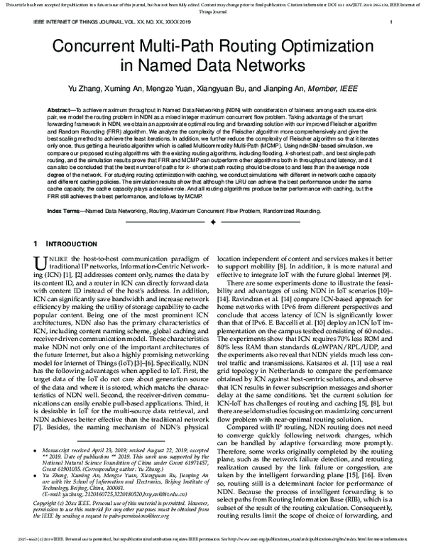 (PDF) Concurrent Multipath Routing Optimization in Named Data Networks