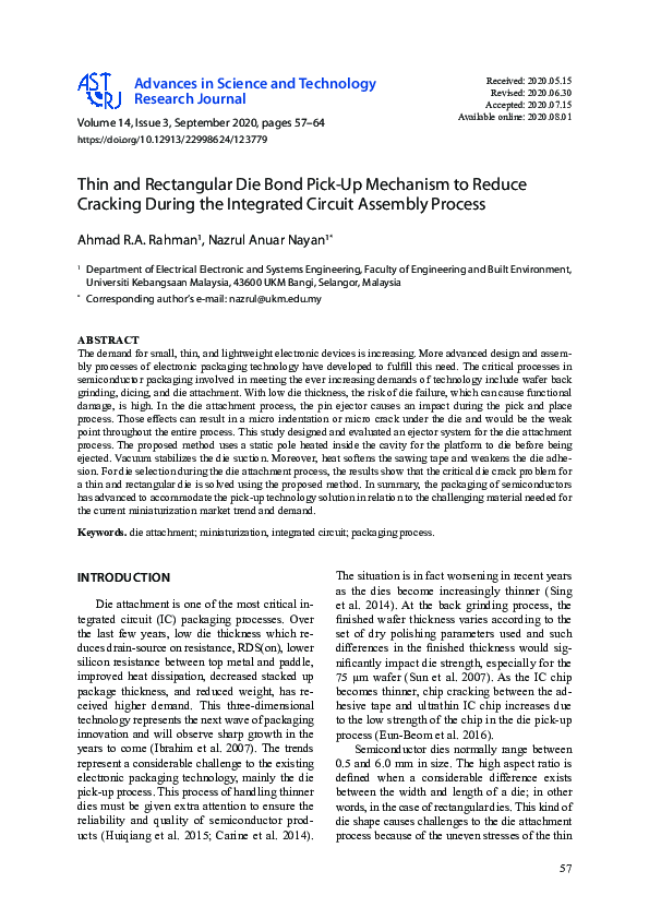(PDF) Thin and Rectangular Die Bond Pick-Up Mechanism to Reduce ...