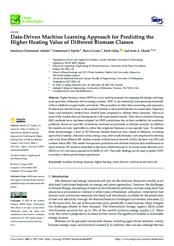 (PDF) Data-Driven Machine Learning Approach for Predicting the Higher Heating Value of Different ...
