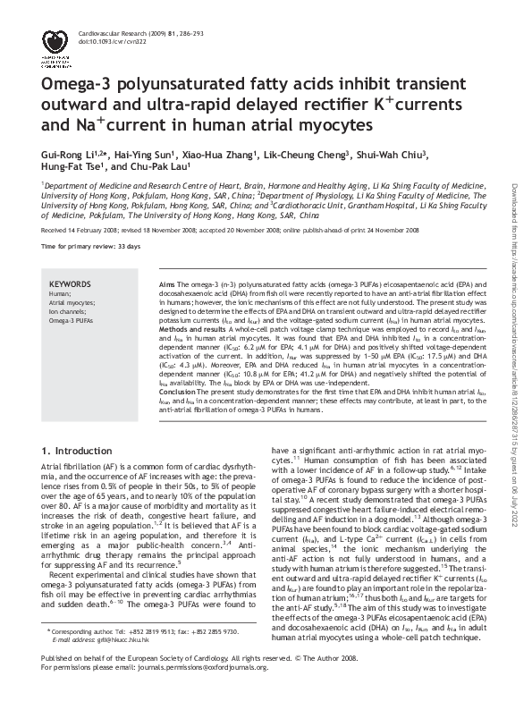 (PDF) Omega-3 polyunsaturated fatty acids inhibit transient outward and ...