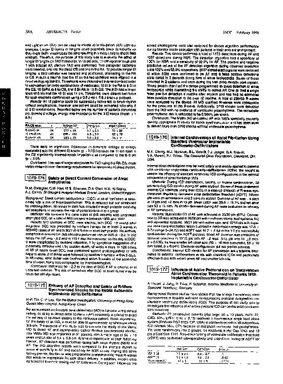 Pdf Efficacy Of Af Detection And Safety Of R Wave Synchronized Shocks