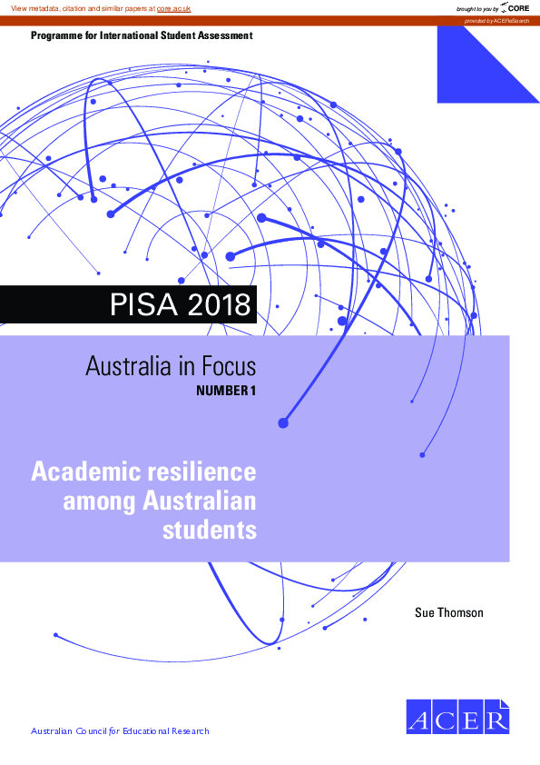 (PDF) PISA 2018: Australia in Focus Number 1: Academic resilience among ...