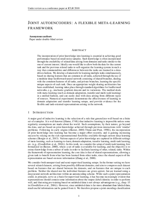 (PDF) Joint Autoencoders: A Flexible Meta-learning Framework