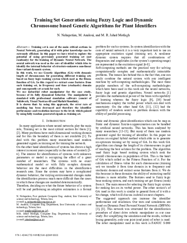 (PDF) Training set generation using fuzzy logic and dynamic chromosome based Genetic Algorithms ...