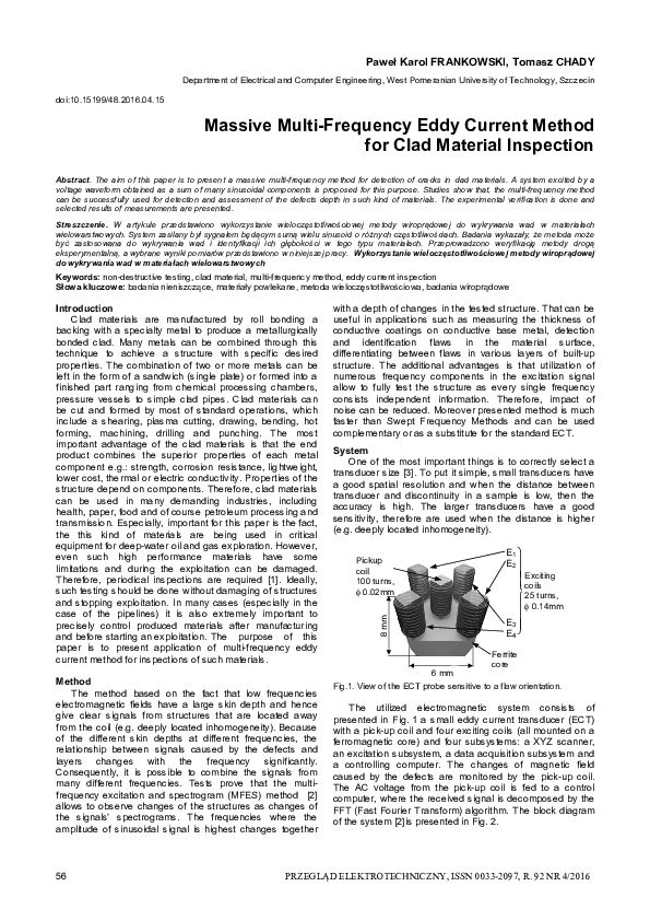 (PDF) Massive Multi-Frequency Eddy Current Method for Clad Material ...