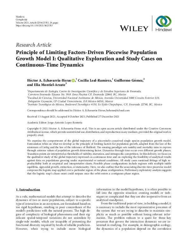 (PDF) Principle of Limiting Factors-Driven Piecewise Population Growth Model I: Qualitative ...