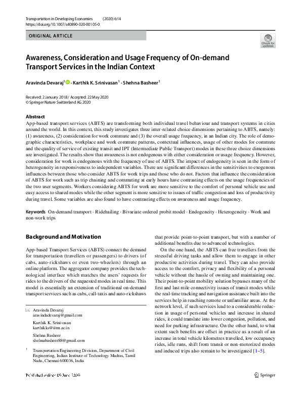 (PDF) Awareness, Consideration and Usage Frequency of On-demand ...