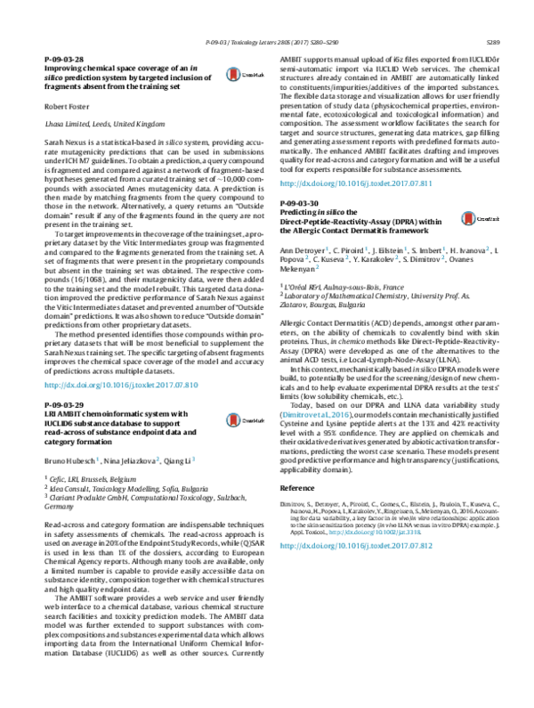 (PDF) Predicting in silico the Direct-Peptide-Reactivity-Assay (DPRA) within the Allergic ...