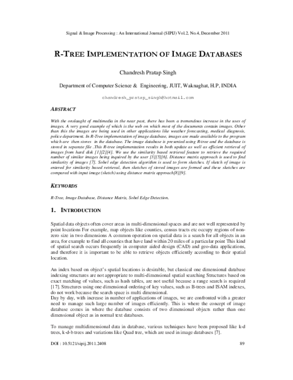 (PDF) R-Tree Implementation of Image Databases