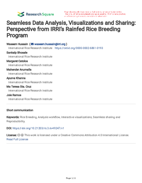 (PDF) Seamless Data Analysis, Visualizations and Sharing: Perspective ...
