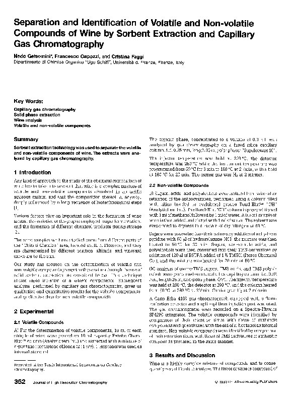 (PDF) Separation and identification of volatile and non-volatile ...