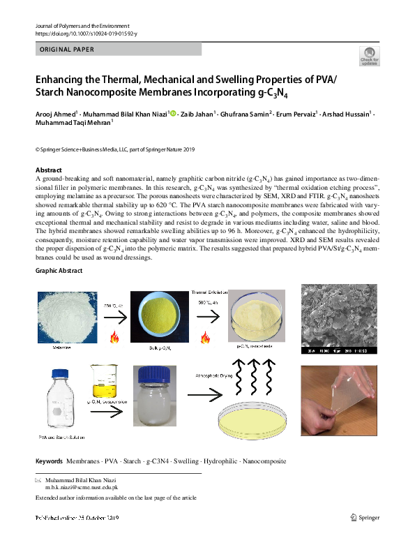 (PDF) Enhancing the Thermal, Mechanical and Swelling Properties of PVA ...