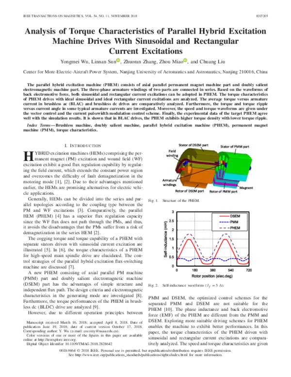 (PDF) Analysis of Torque Characteristics of Parallel Hybrid Excitation ...