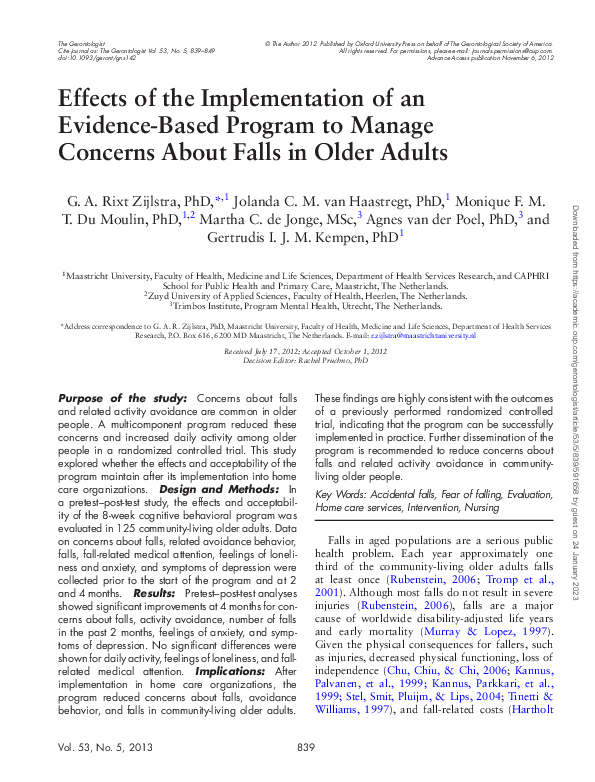 (PDF) Effects of the Implementation of an Evidence-Based Program to ...