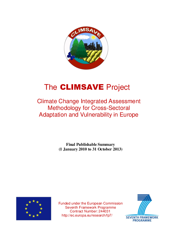 (PDF) The CLIMSAVE Project Climate Change Integrated Assessment ...