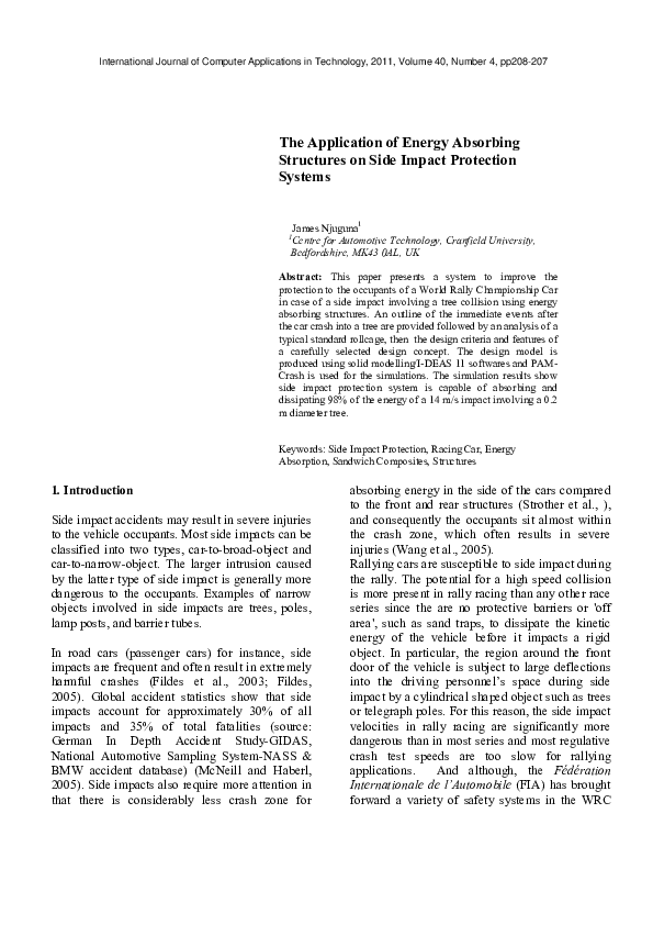 (PDF) The application of energy-absorbing structures on side impact ...