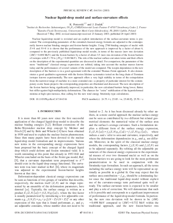 (PDF) Nuclear liquid-drop model and surface-curvature effects