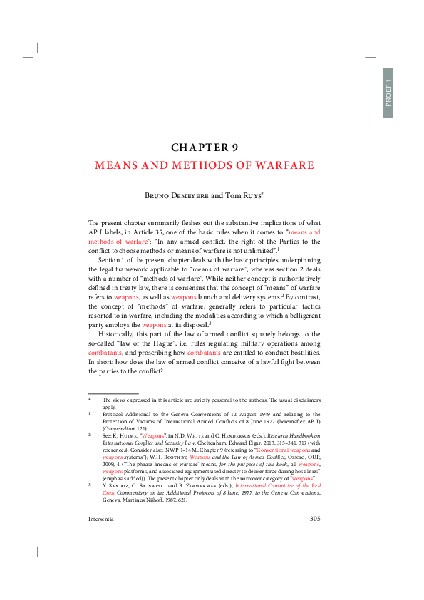 (PDF) Means and methods of warfare