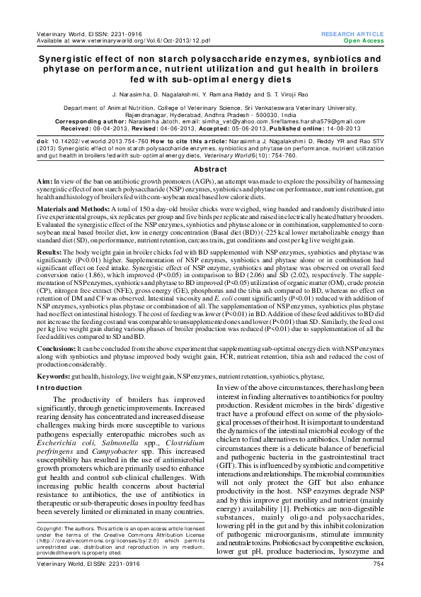 (PDF) Synergistic effect of non-starch polysaccharide enzymes and ...