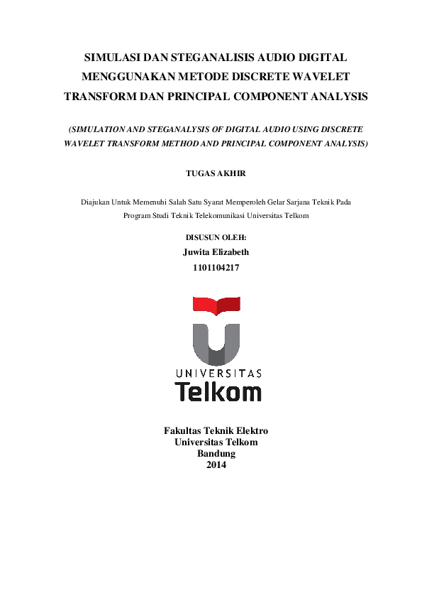 Pdf Simulasi Dan Steganalisis Audio Digital Menggunakan Metode Discrete Wavelet Transform Dan