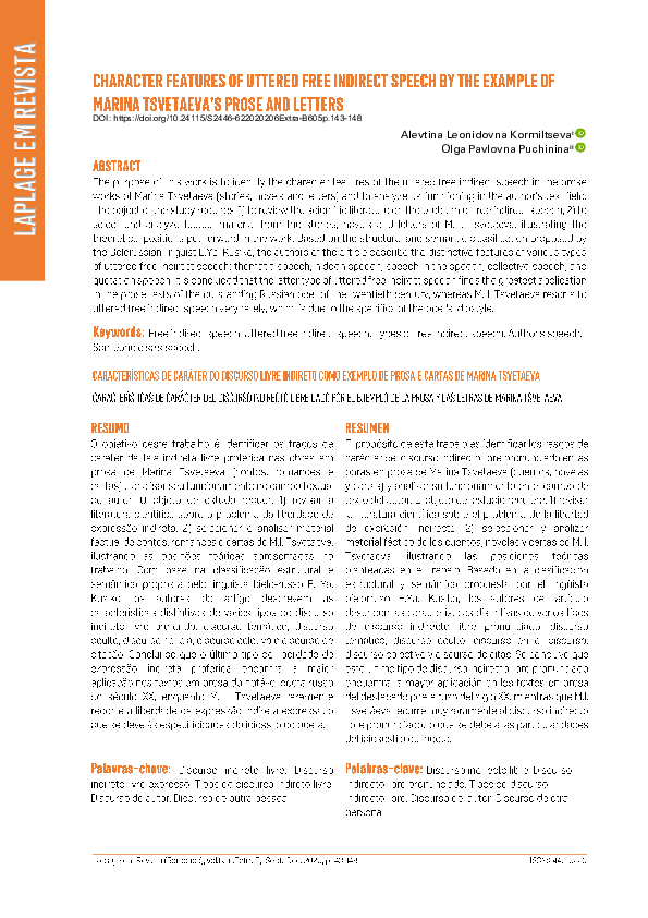 (PDF) Character features of uttered free indirect speech by the example ...