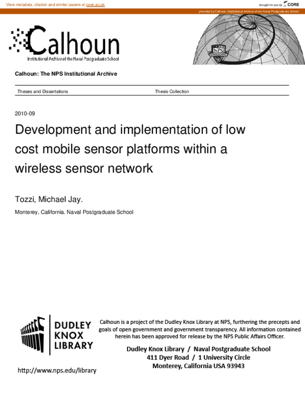 (PDF) Development and implementation of low cost mobile sensor platforms within a wireless ...