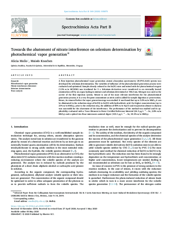 (PDF) Towards the abatement of nitrate interference on selenium ...