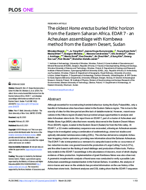 (PDF) The oldest Homo erectus buried lithic horizon from the Eastern ...
