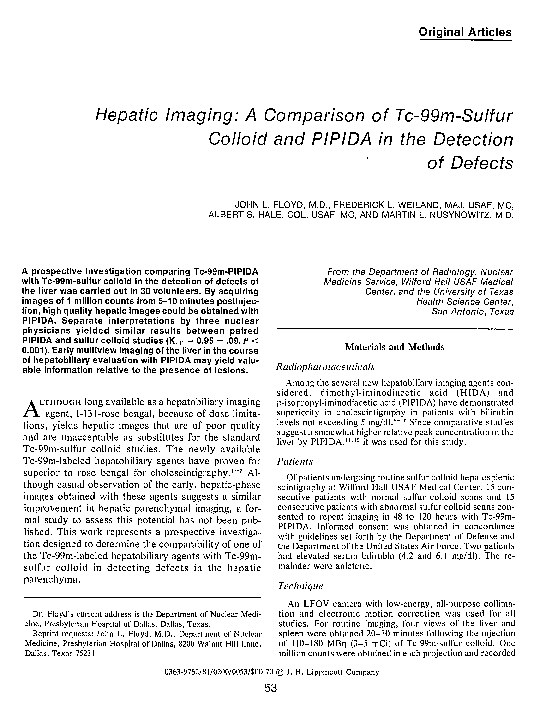 (PDF) Hepatic Imaging: A Comparison of Tc-99m-Sulfur Colloid and PIPIDA ...