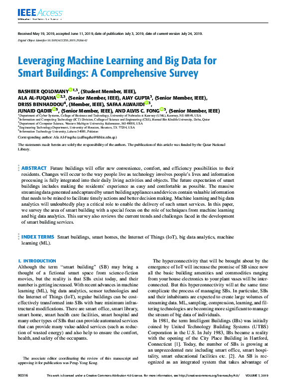 (PDF) Leveraging Machine Learning and Big Data for Smart Buildings: A ...
