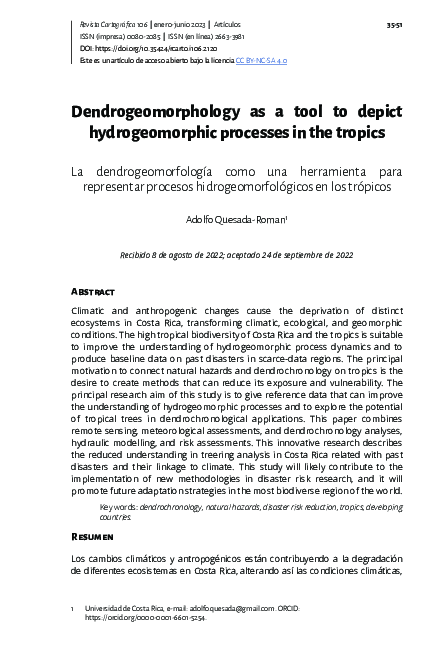 (PDF) Dendrogeomorphology as a tool to depict hydrogeomorphic processes ...