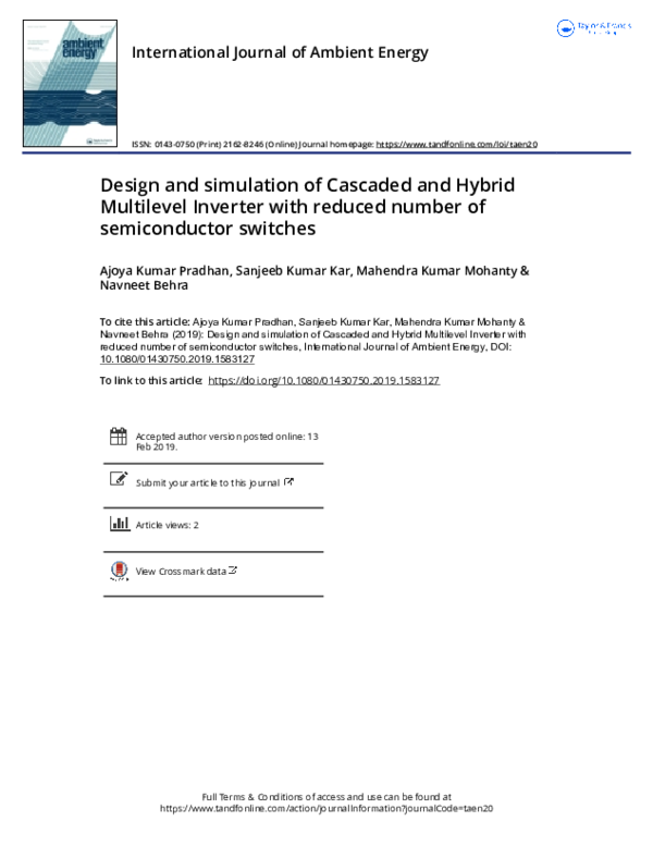 (PDF) Design and simulation of cascaded and hybrid multilevel inverter ...
