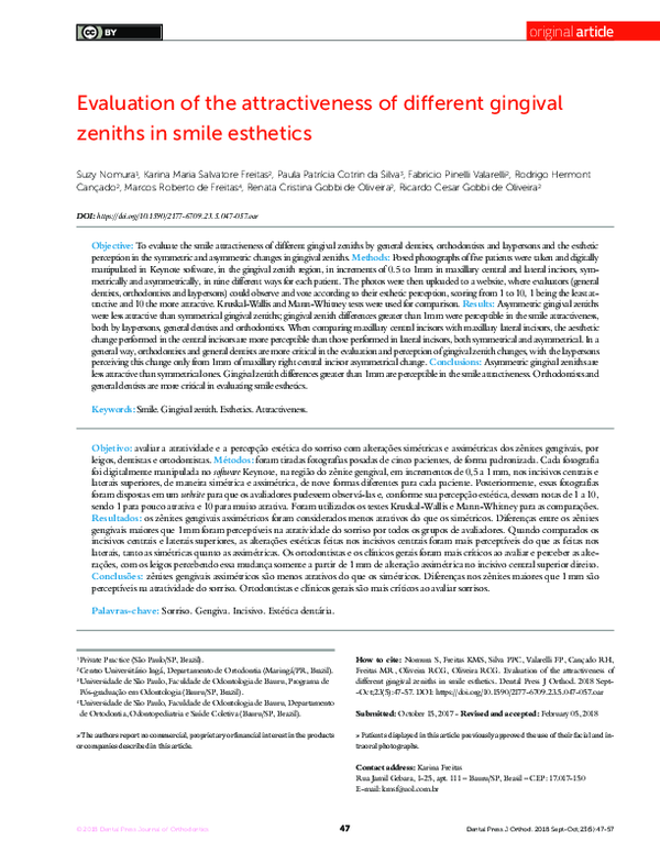 (PDF) Evaluation of the attractiveness of different gingival zeniths in ...