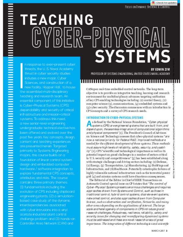 (PDF) Teaching Cyber-Physical Systems