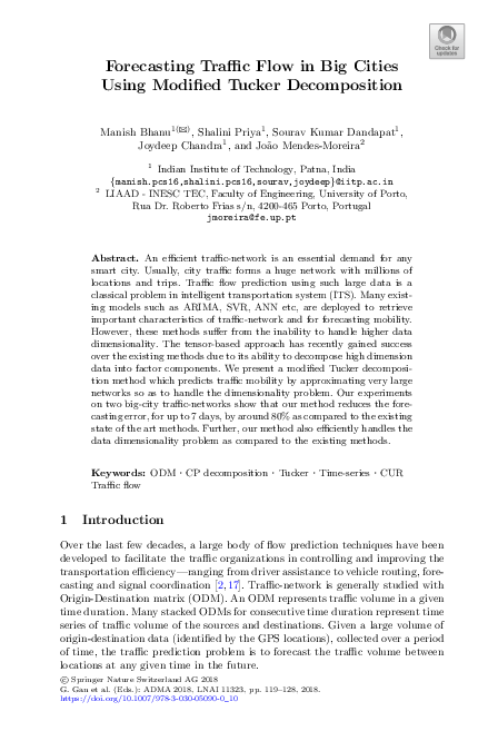 (PDF) Forecasting Traffic Flow in Big Cities Using Modified Tucker ...