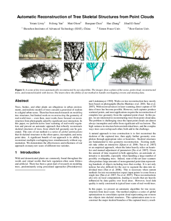 (PDF) Automatic reconstruction of tree skeletal structures from point clouds