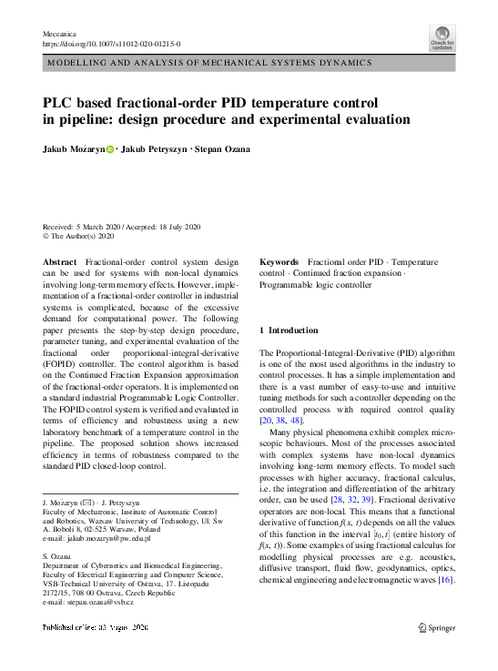 (PDF) FOPID Temperature Control in Pipelines
