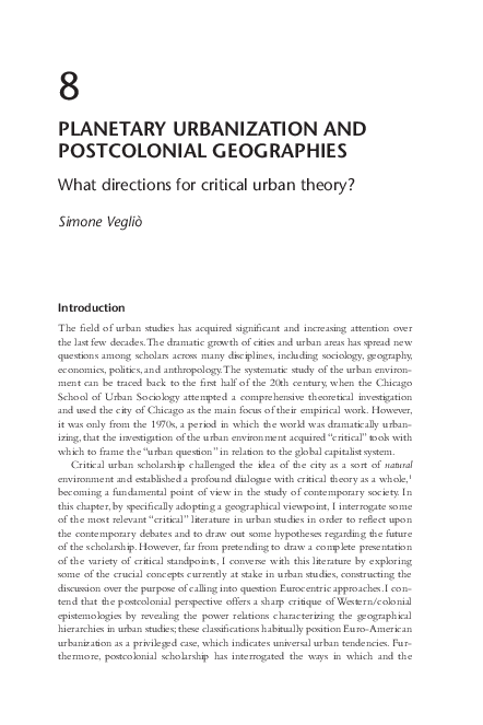 (PDF) Planetary Urbanization and Postcolonial Geographies: What ...