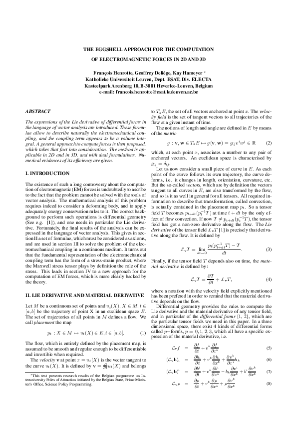 (PDF) The eggshell approach for the computation of electromagnetic ...