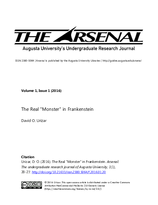 (PDF) The Real "Monster" in Frankenstein