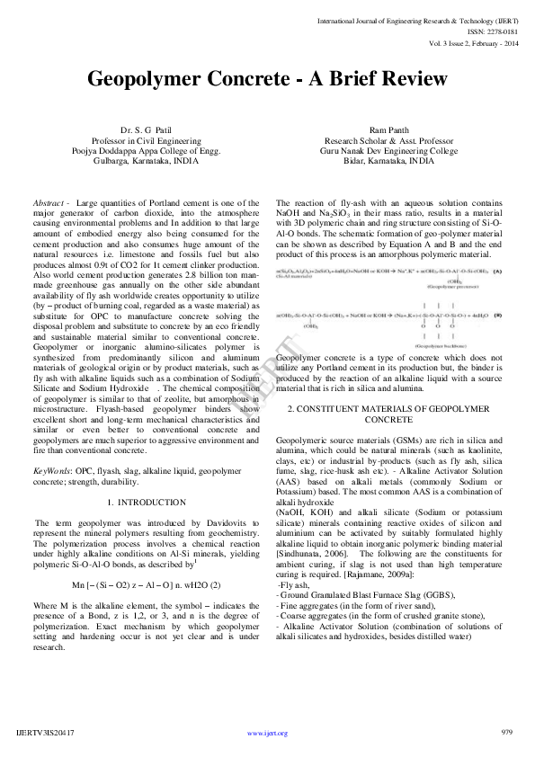 (PDF) Geopolymer Concrete - A Brief Review